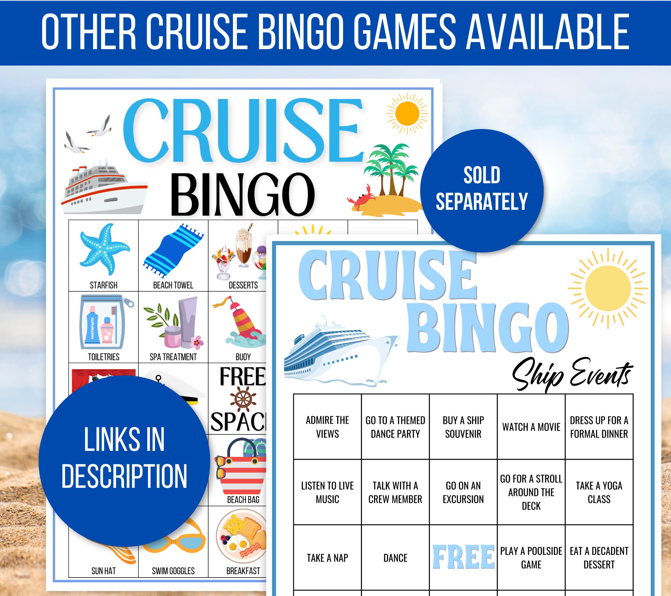 Cruise Bingo, Cruise Games, 50 Cruise Bingo Cards, Cruise Ship People ...
