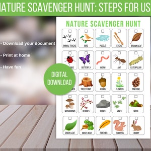 Nature Scavenger Hunt for Kids, Outdoor Nature Scavenger Hunt, Hike ...