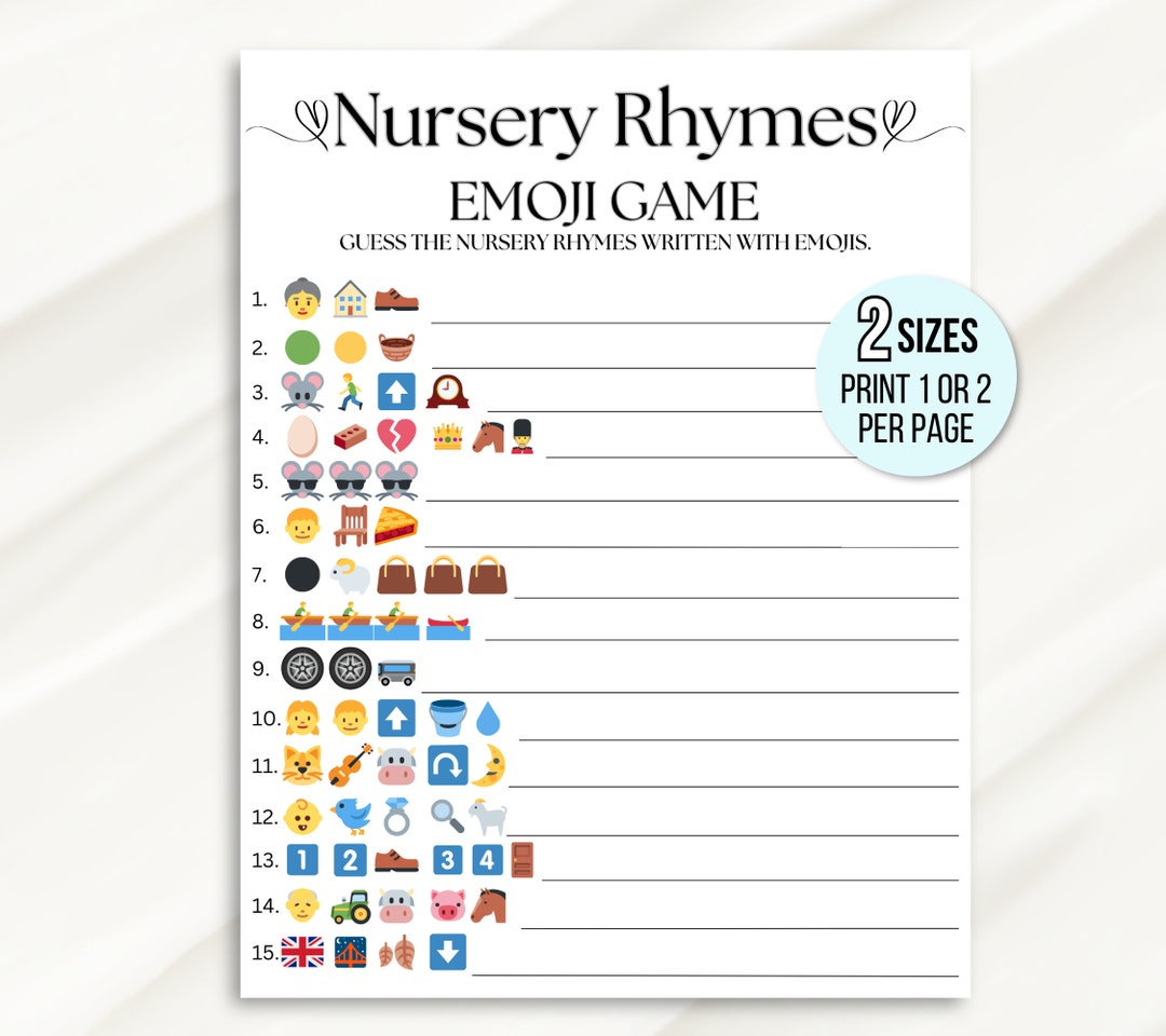 Nursery Rhymes Emoji Game, Emoji Nursery Rhymes Game, Baby Emoji Game ...