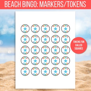 Beach Bingo, 60 Beach Bingo Cards, Summer Bingo, Fun in the Sun Bingo ...
