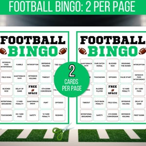 Football Bingo, 50 Unique Printable Football Bingo Cards, Football Game ...