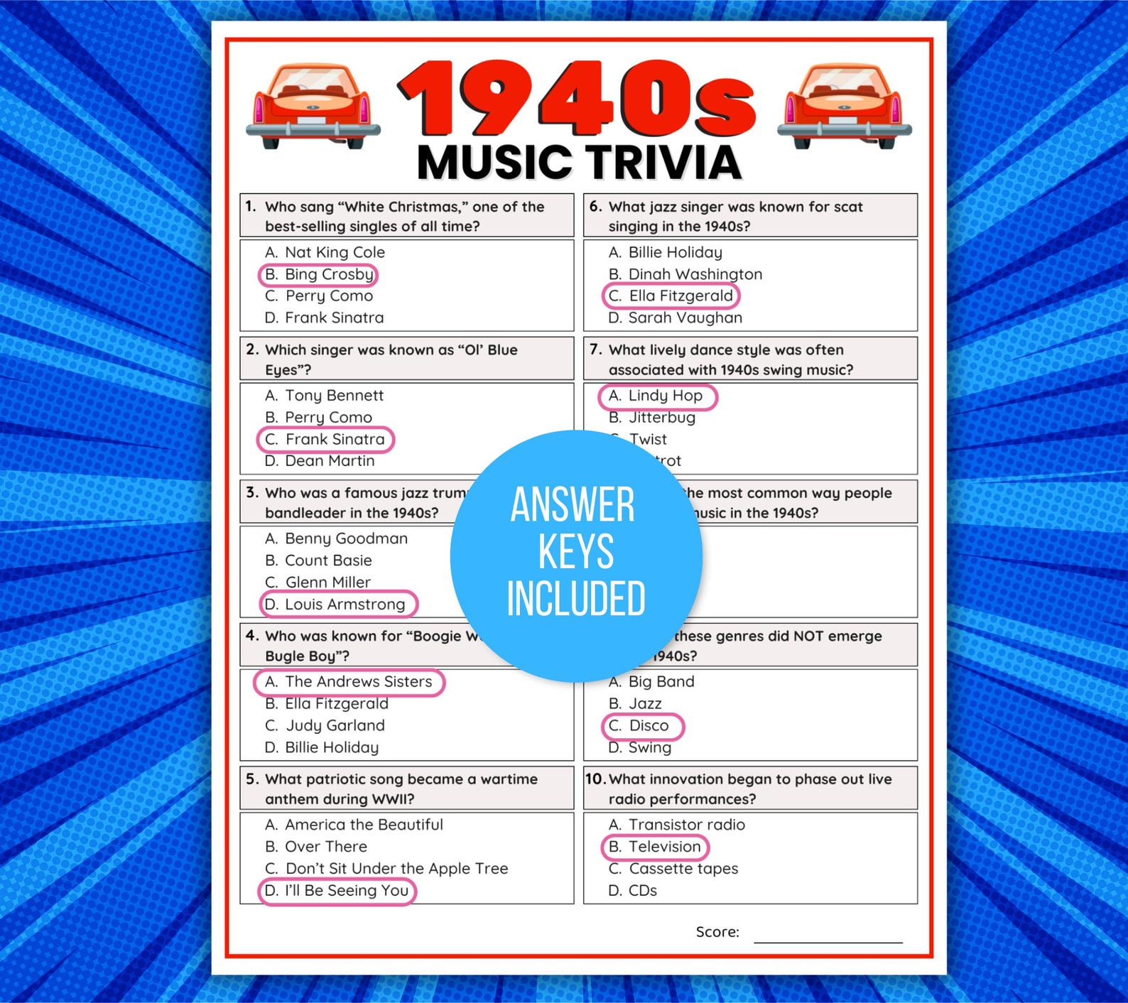 Decades Trivia, Decades Game Bundle, Decade Trivia Night Games, Decades ...