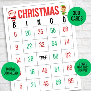 300 cartes de bingo de Noël 1 2 ou 4 par page jeu de fête - Etsy France