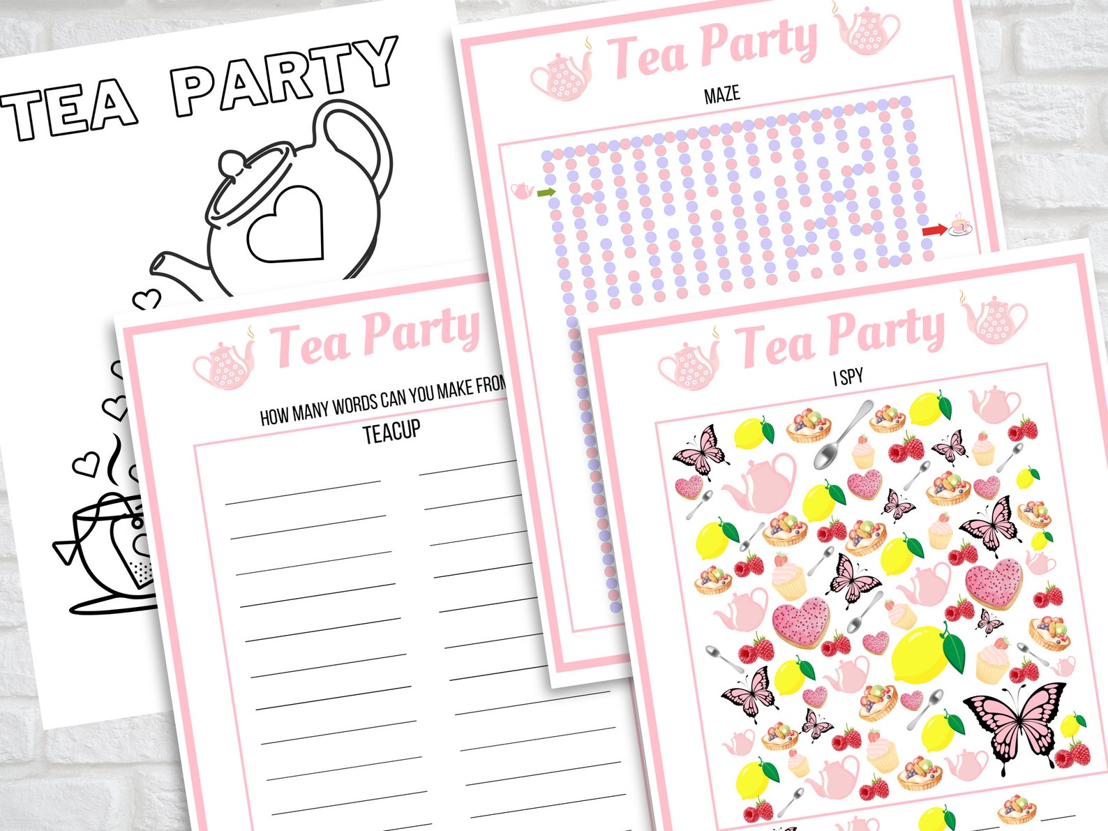 Tea Party Games Printable Tea Party Activities Girls Tea - Etsy