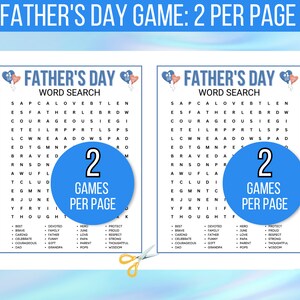 Father's Day Word Search, Printable Father's Day Game, Father's Day ...