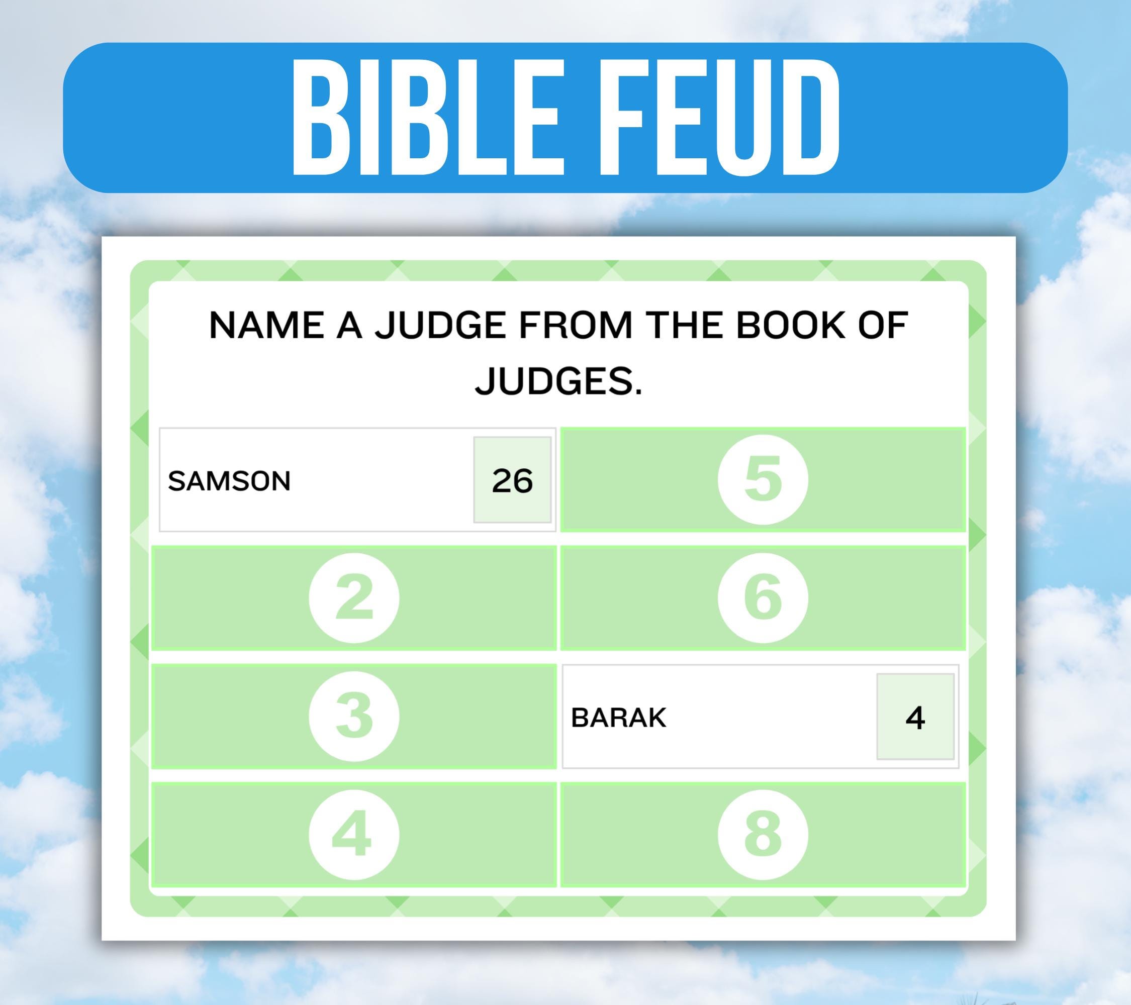 Bible Feud Game, Church Feud Game, Bible Activity Game, Sunday School ...