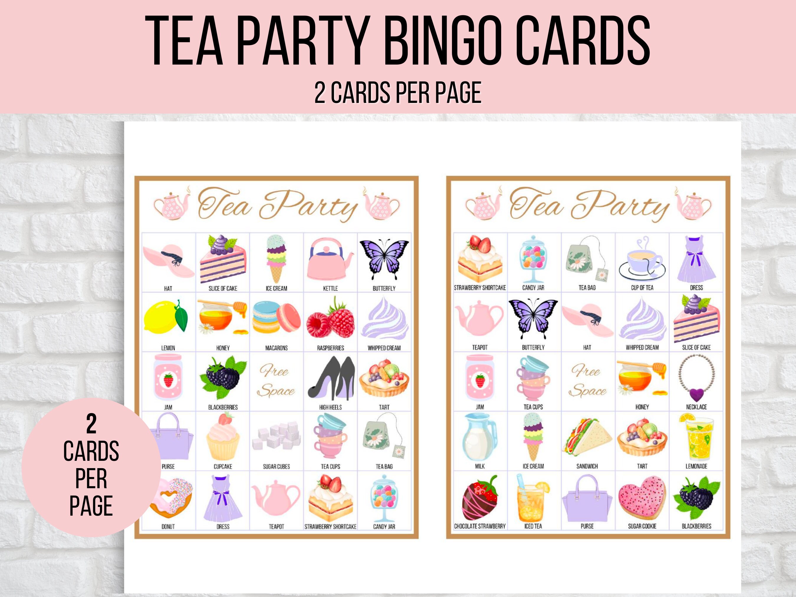 Tea Party Bingo 40 Unique Printable Tea Party Bingo Cards - Etsy