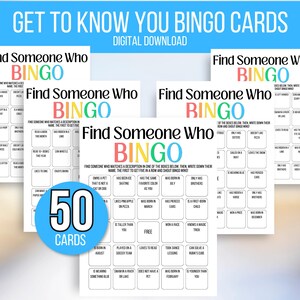 Get to Know You Bingo, Find Someone Who Bingo, Find the Guest Bingo ...