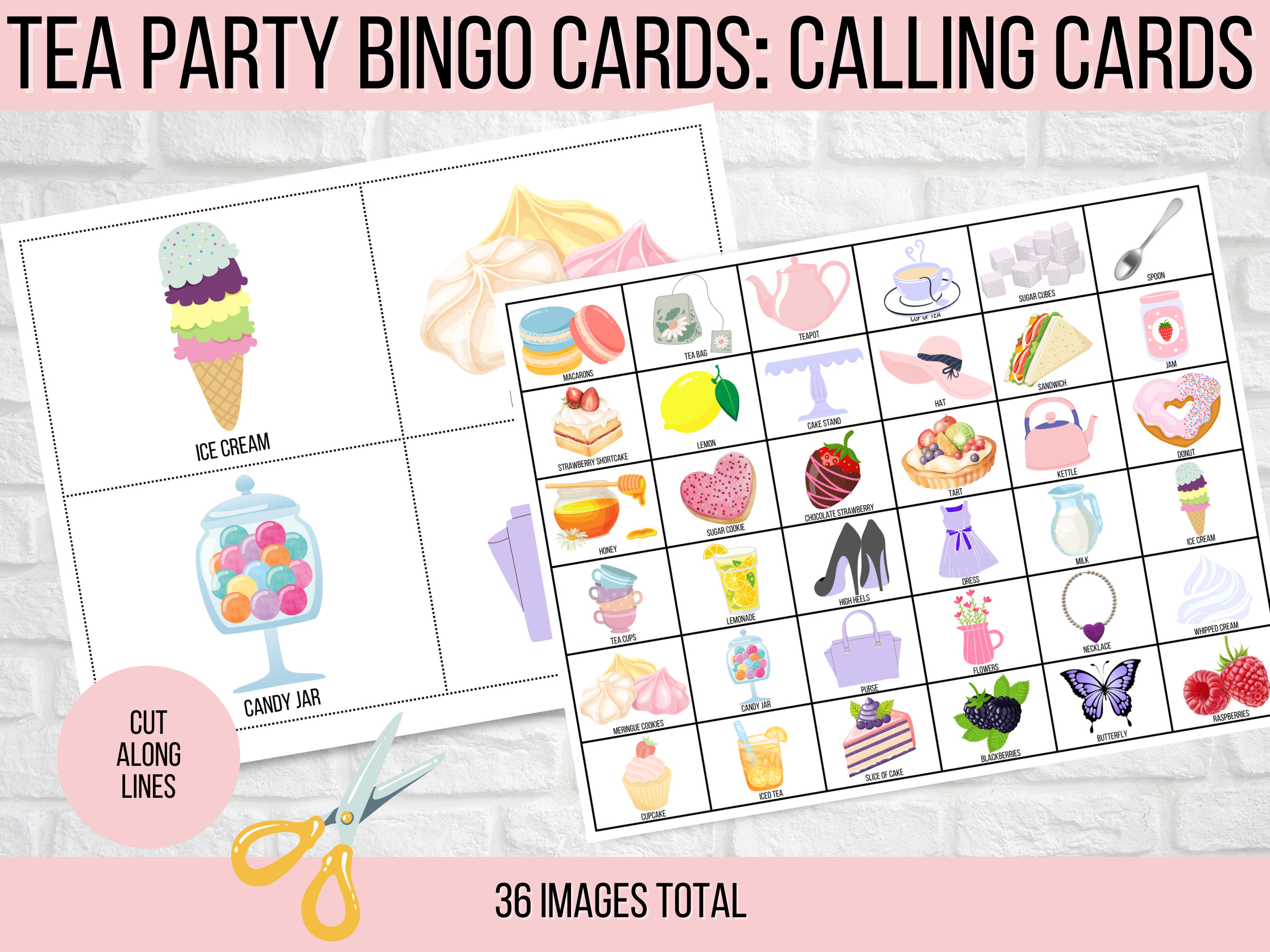 Tea Party Bingo 40 Unique Printable Tea Party Bingo Cards - Etsy
