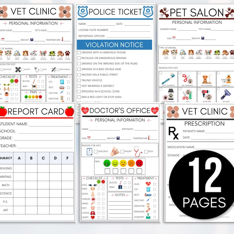 Pretend Play Kids Notepad - Etsy