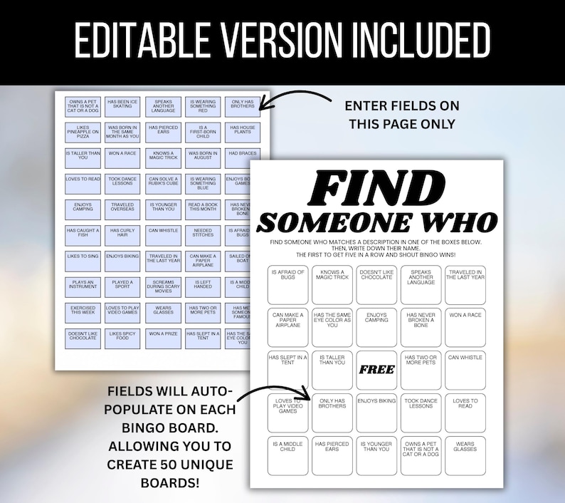 Find Someone Who Bingo, Find Someone Who Bingo Template, Get to Know ...