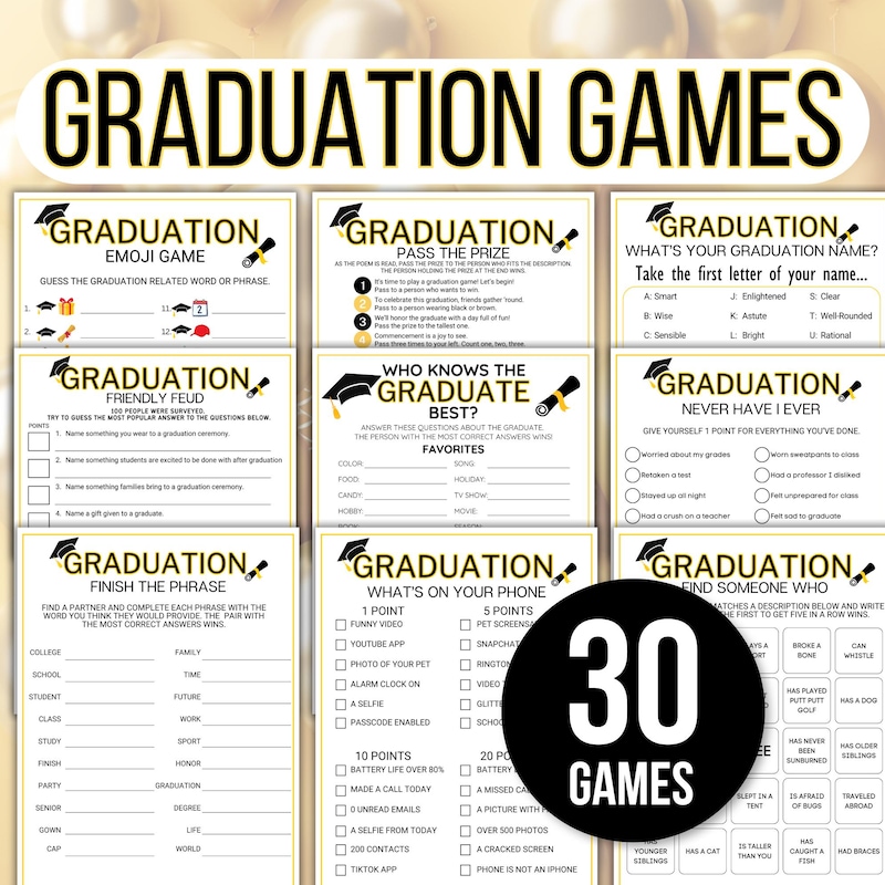 Graduation Games - Etsy