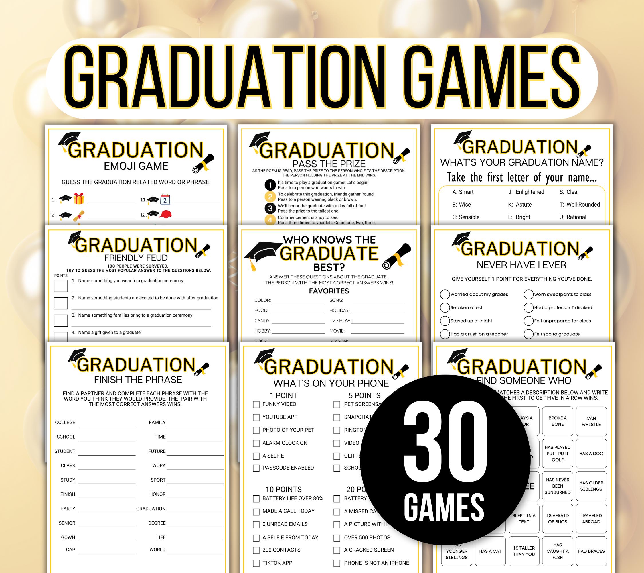Graduation Games, Class of 2026 Graduation Party Games, Graduation ...