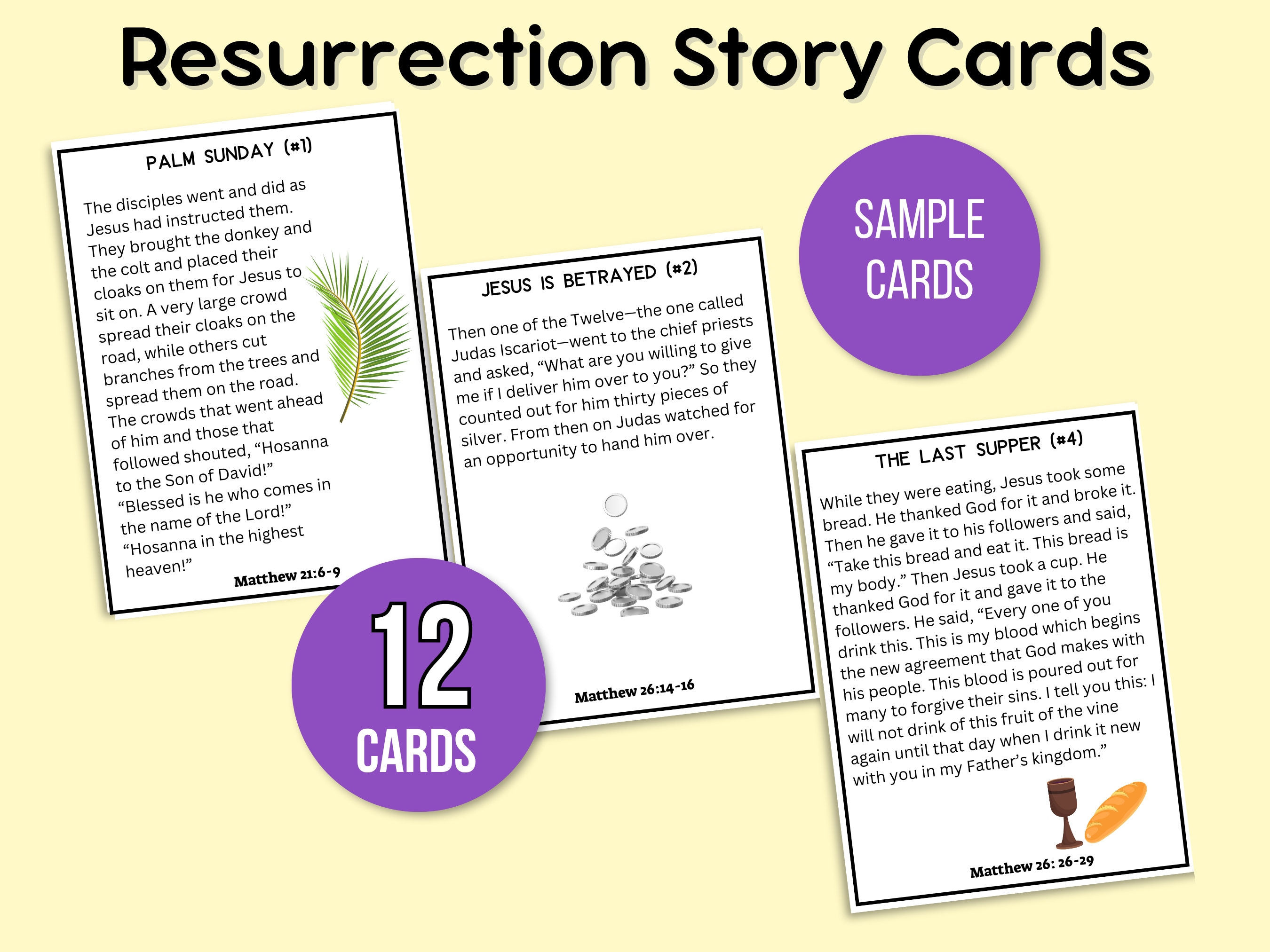 Printable Easter Story, Resurrection Story Cards, Resurrection Eggs ...