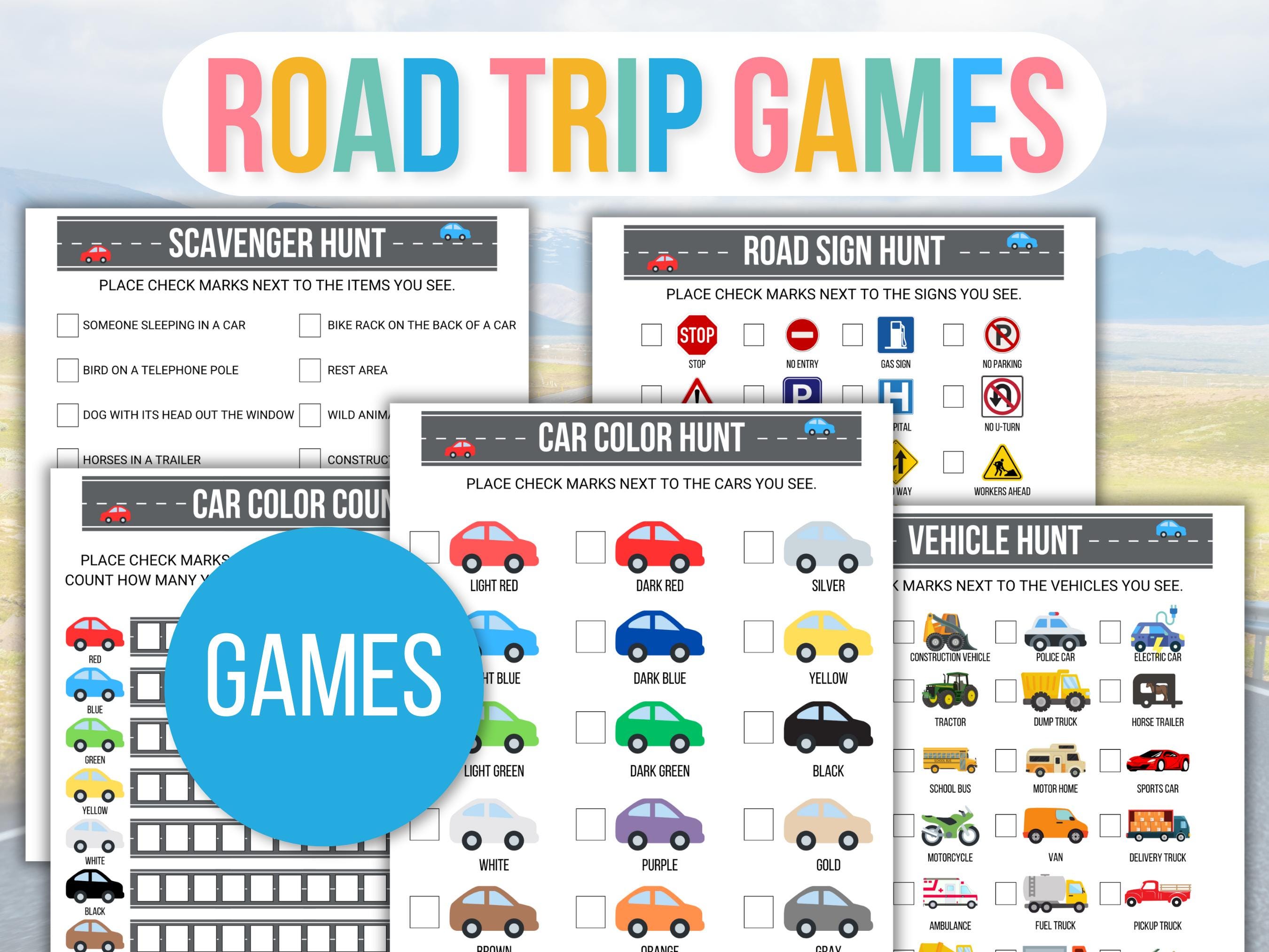 Kids Road Trip Games Printable, Travel Activities, Road Trip Games ...