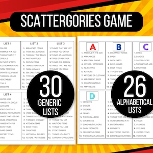 Scattergories Game, Family Scattergories Game, Scattergories Score ...