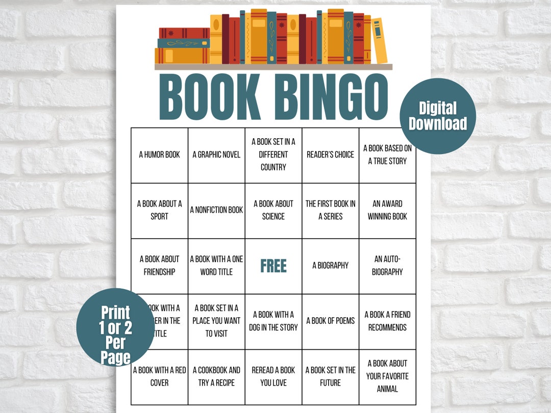 Book Bingo, Printable Book Bingo Cards, Book Bingo for Kids, Book ...
