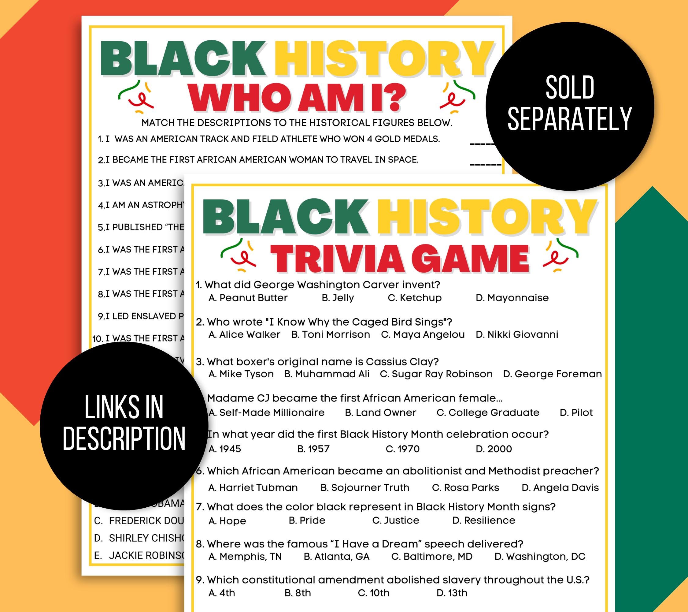 Black History Pass the Prize, Black History Games, Black History Pass ...