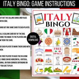 Italy Bingo, 50 Italy Travel Bingo Cards, Travel Bingo, Italian Bingo ...