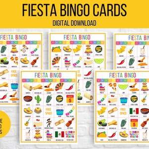 Fiesta Bingo 30 Printable Fiesta Bingo Cards Fiesta Activity - Etsy