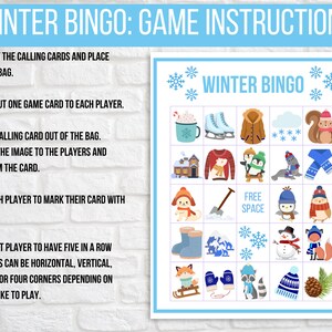 Winter Bingo, 30 Printable Winter Bingo Cards, Winter Activity for Kids ...