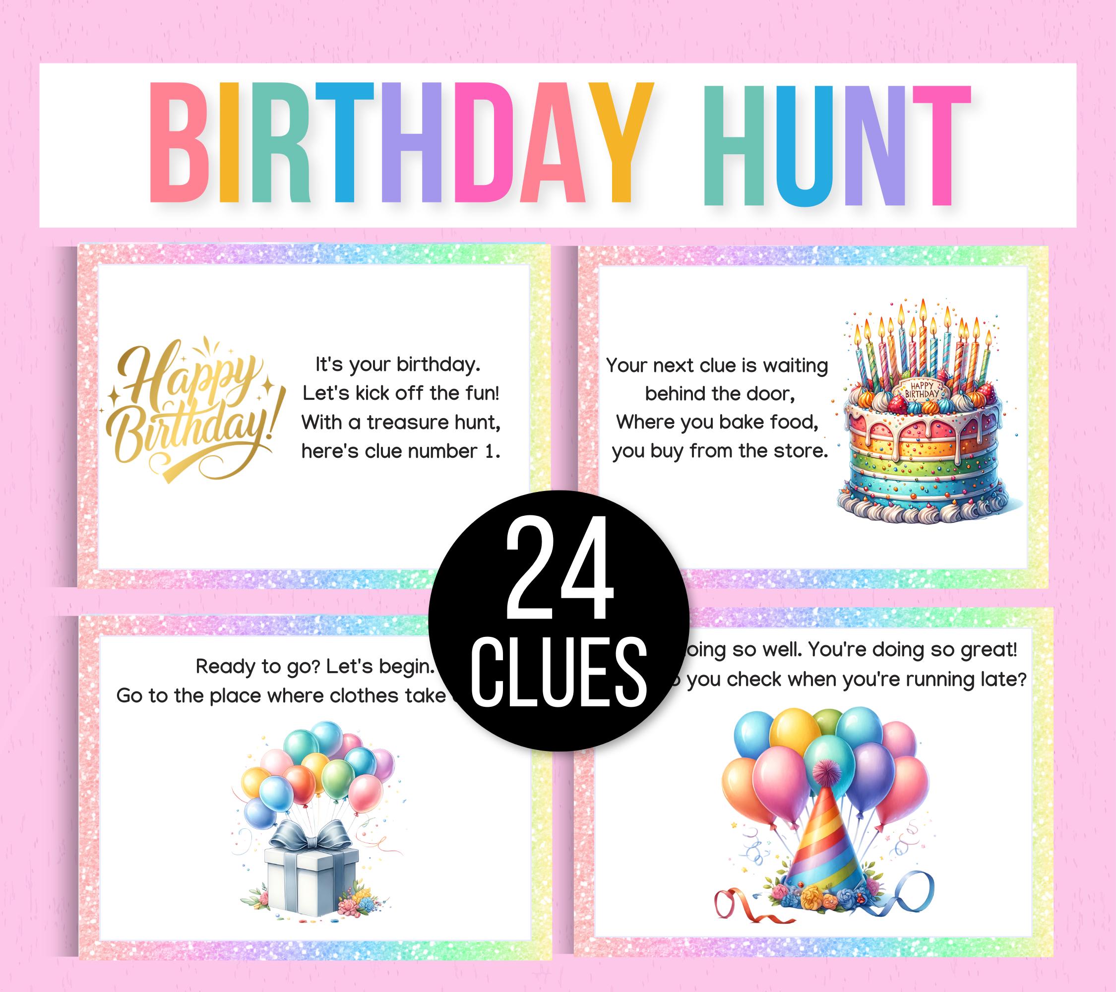 Indoor Birthday Treasure Hunt, Indoor Birthday Scavenger Hunt, Treasure ...