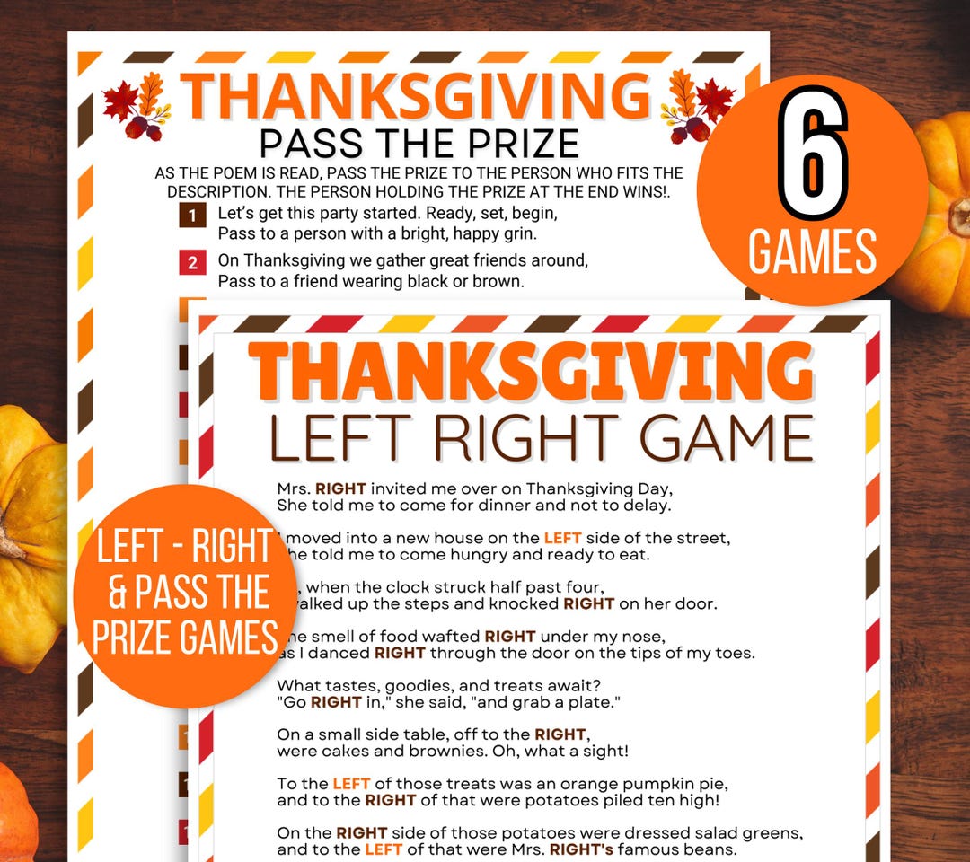 Thanksgiving Left Right Game, Thanksgiving Games, Thanksgiving Pass the ...