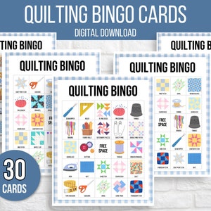 Quilt Bingo, 30 Printable Quilt Bingo Cards, Quilting Bingo, Quilting ...
