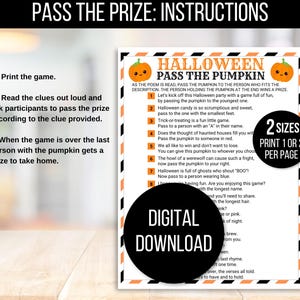 Pass the Pumpkin Games, Halloween Pass the Prize Games, Halloween Party ...