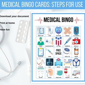 Medical Bingo, 30 Printable Medical Bingo Cards, Doctor Bingo, Nurse ...
