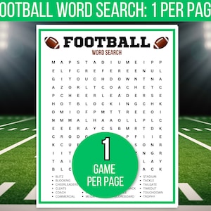 Football Word Search, Printable Football Word Search, Football Activity ...