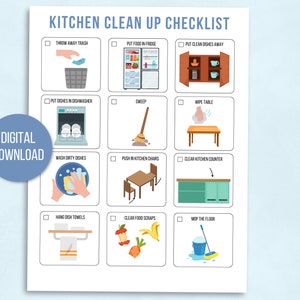 Kids Cleaning Checklist With Pictures, Kids Tidying Checklists, Kids ...