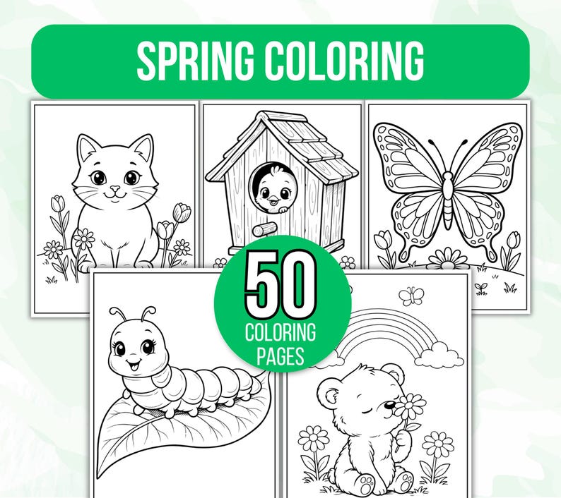 Spring Coloring Pages, Spring Coloring Book, Spring Coloring Sheets ...