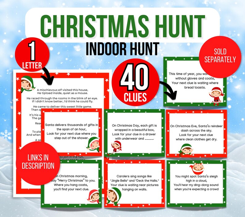 Christmas Scavenger Hunt for Teens, Difficult Christmas Treasure Hunt ...