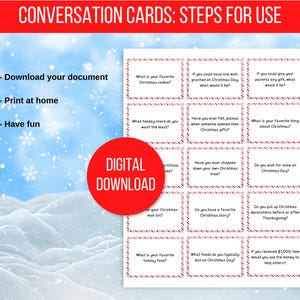 120 Christmas Conversation Cards, Christmas Icebreaker Questions ...