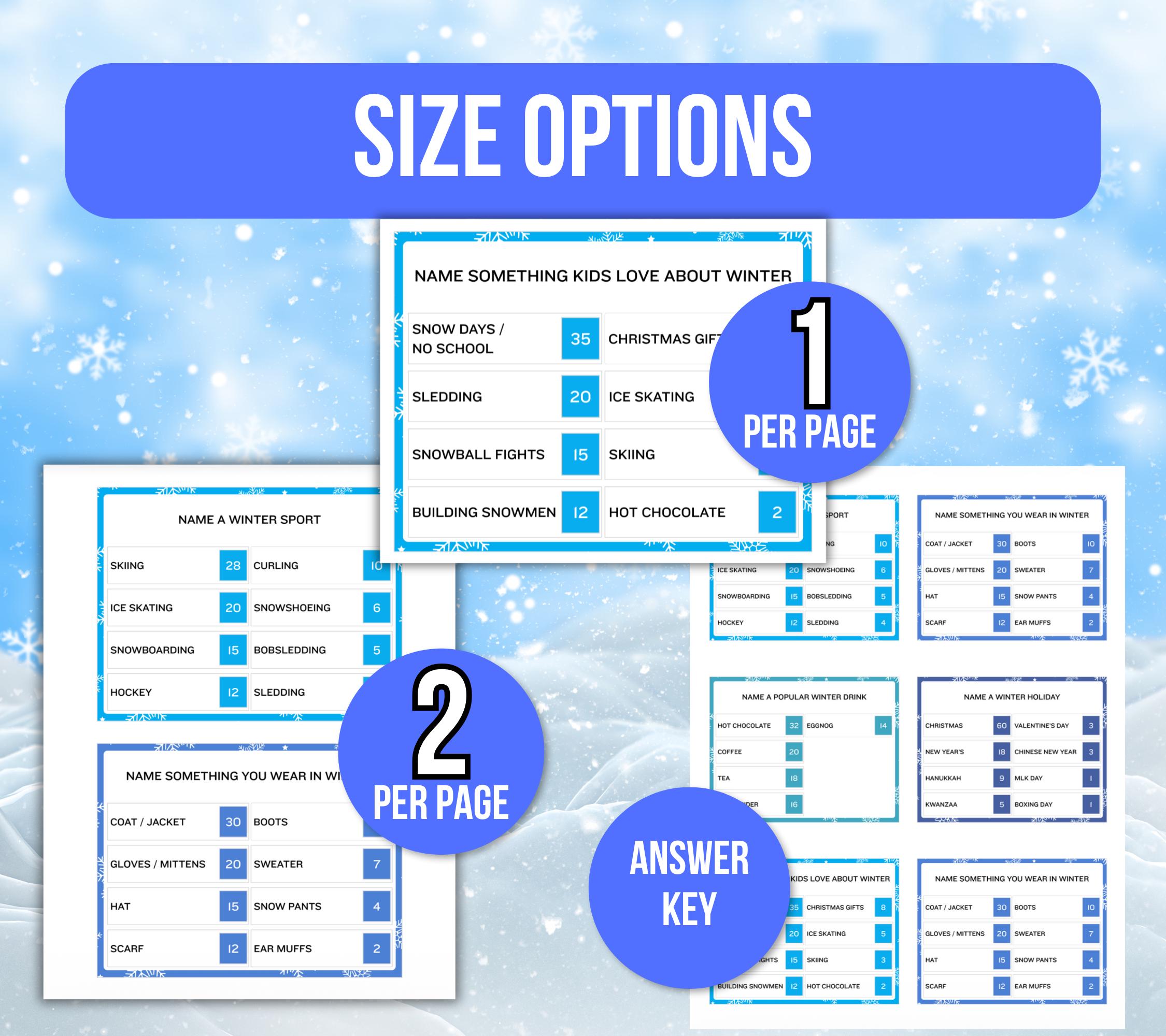 Winter Feud Game, Holiday Feud Game, Winter Activity, Winter Game ...