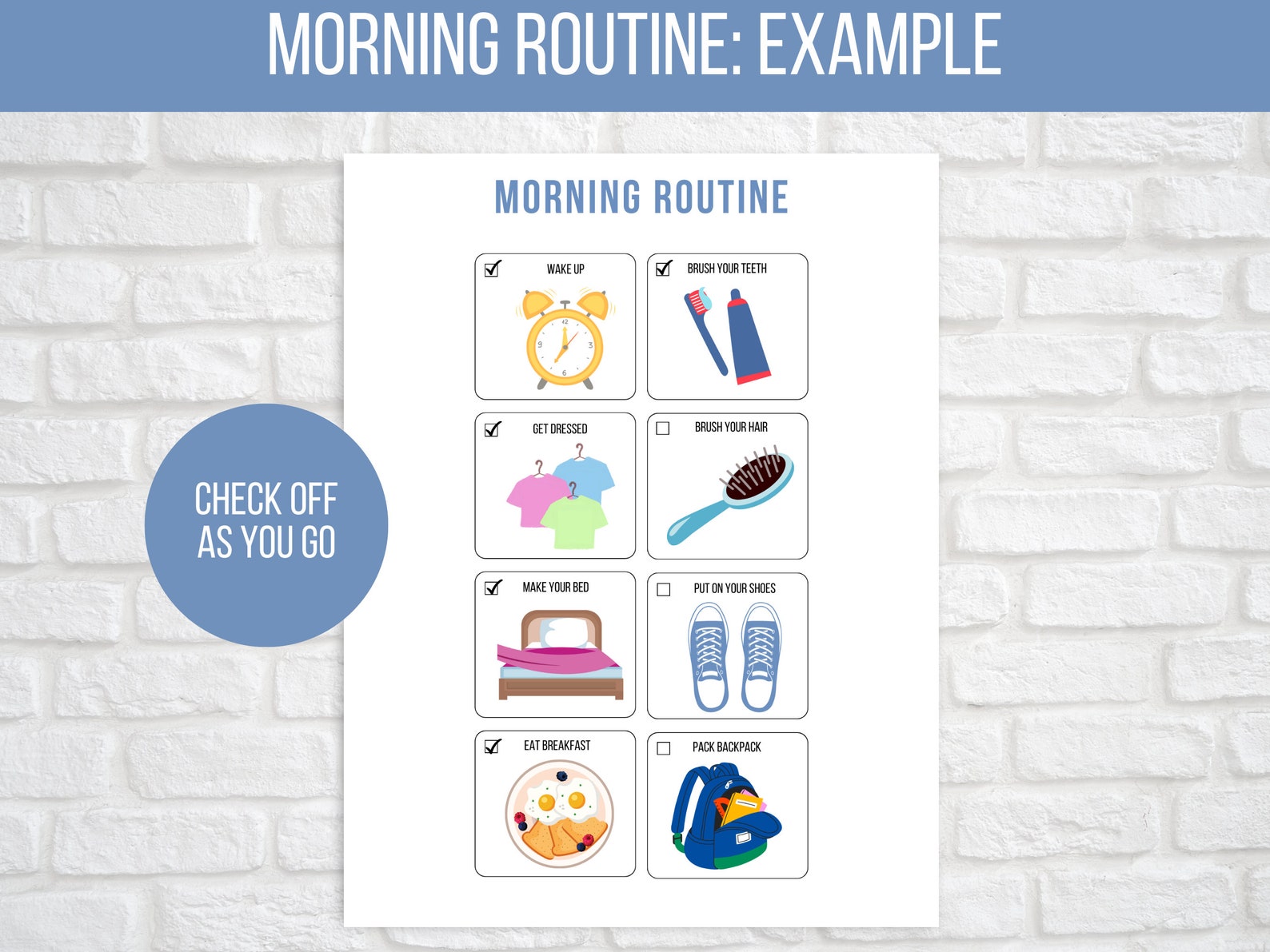Kids Morning and Evening Routine Charts Morning Routine for - Etsy