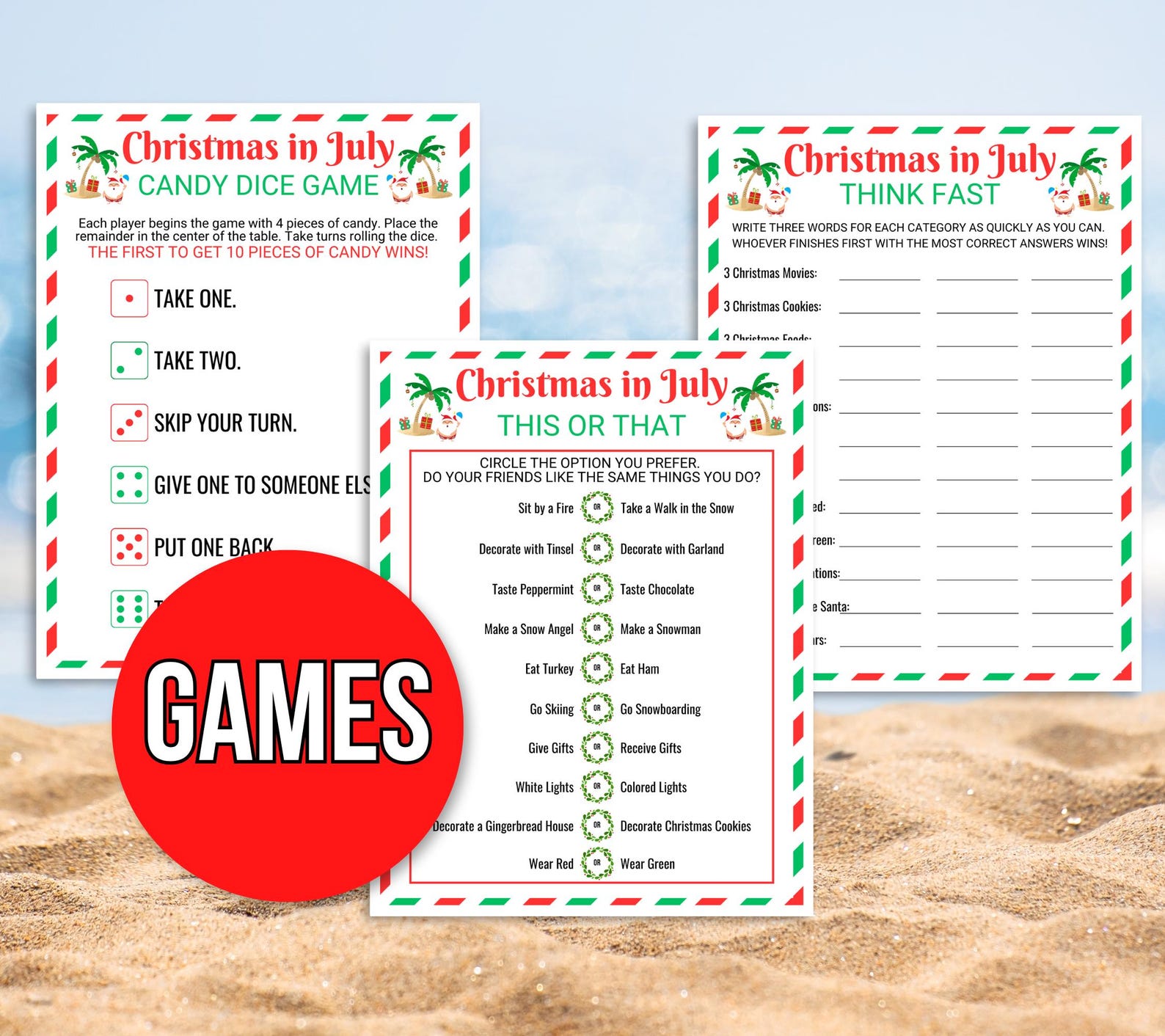 16 Christmas in July Activities, Christmas in July Activity Bundle ...