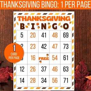 Thanksgiving Bingo, 100 Thanksgiving Bingo Cards, Thanksgiving Games ...