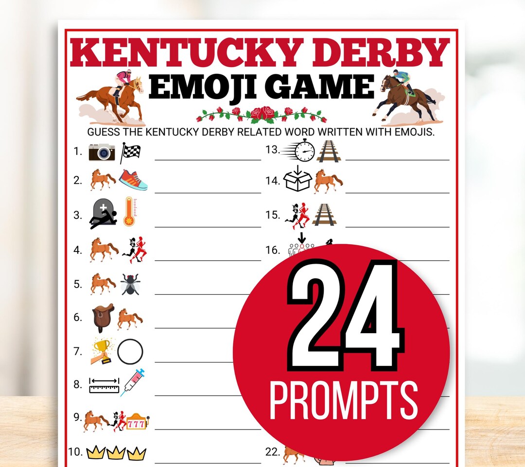 Emoji Kentucky Derby Game, Kentucky Derby Game, Emoji Kentucky Derby ...