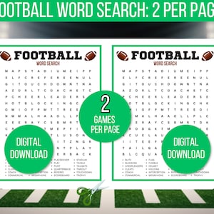 Football Word Search, Printable Football Word Search, Football Activity ...