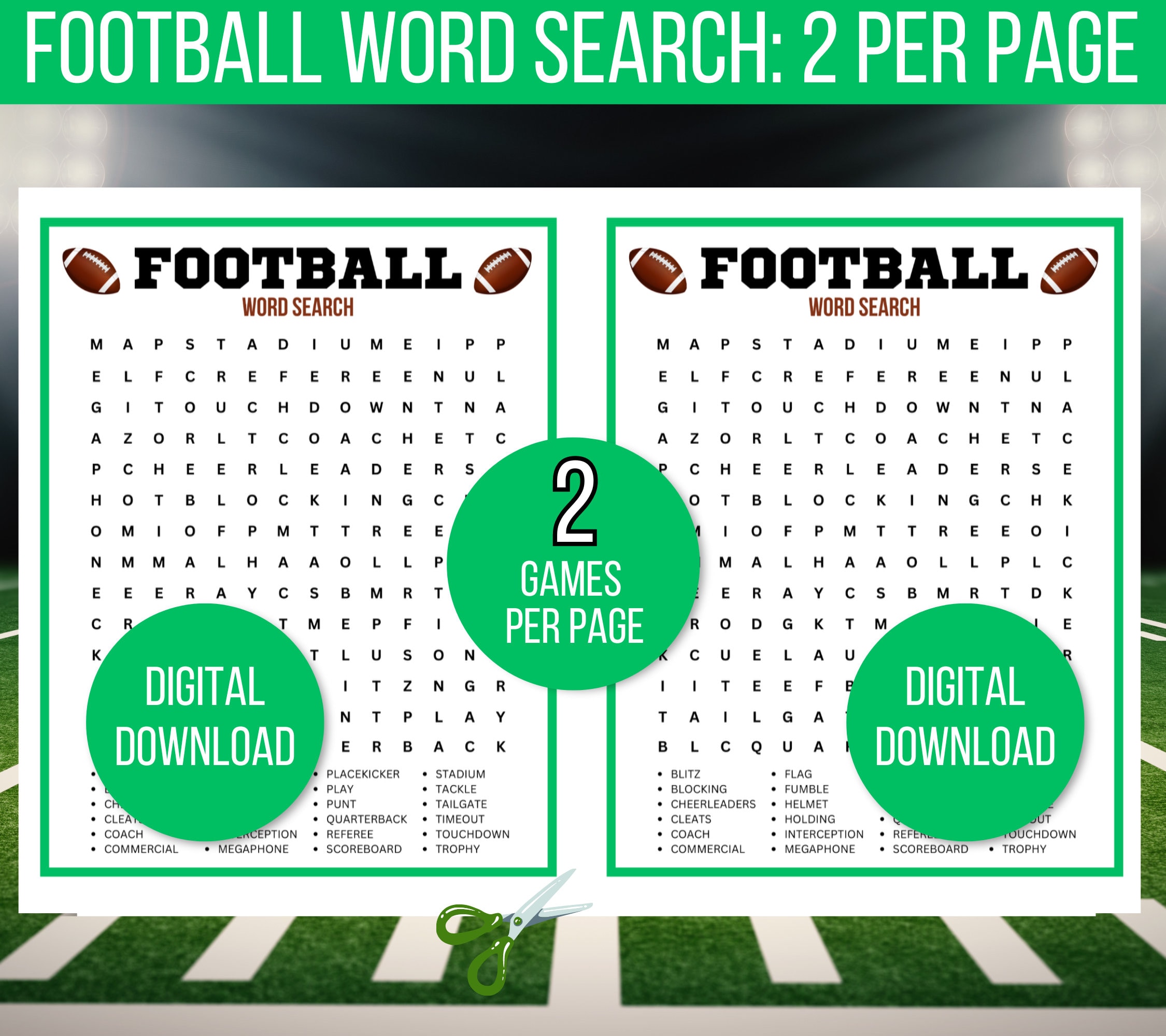 Football Word Search, Printable Football Word Search, Football Activity ...