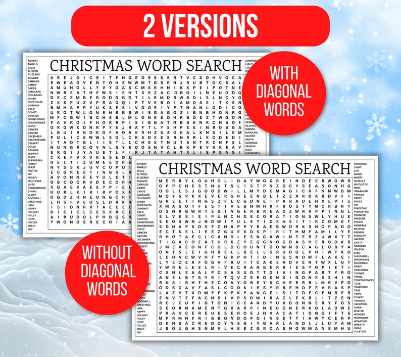 Giant Christmas Word Search, Giant Word Search, Giant Word Find ...