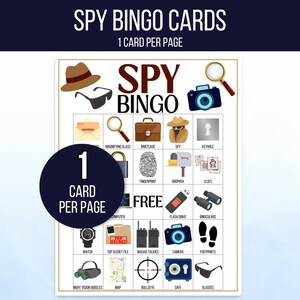 Spy Bingo, 30 Printable Spy Bingo Cards, Spy Party Game, Spy Activity ...