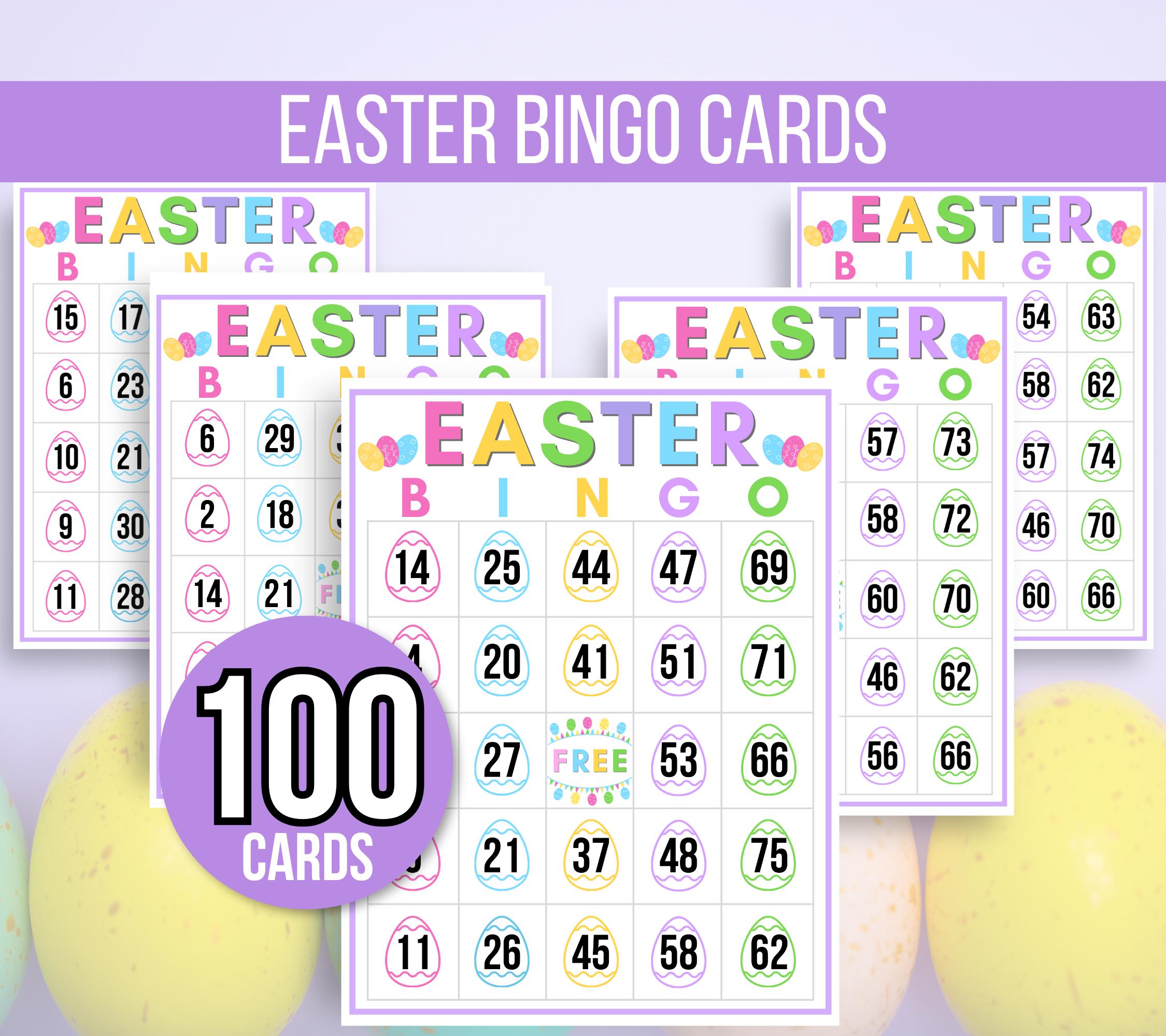 Easter Bingo, 100 Easter Bingo Cards, Printable Easter Activity for ...
