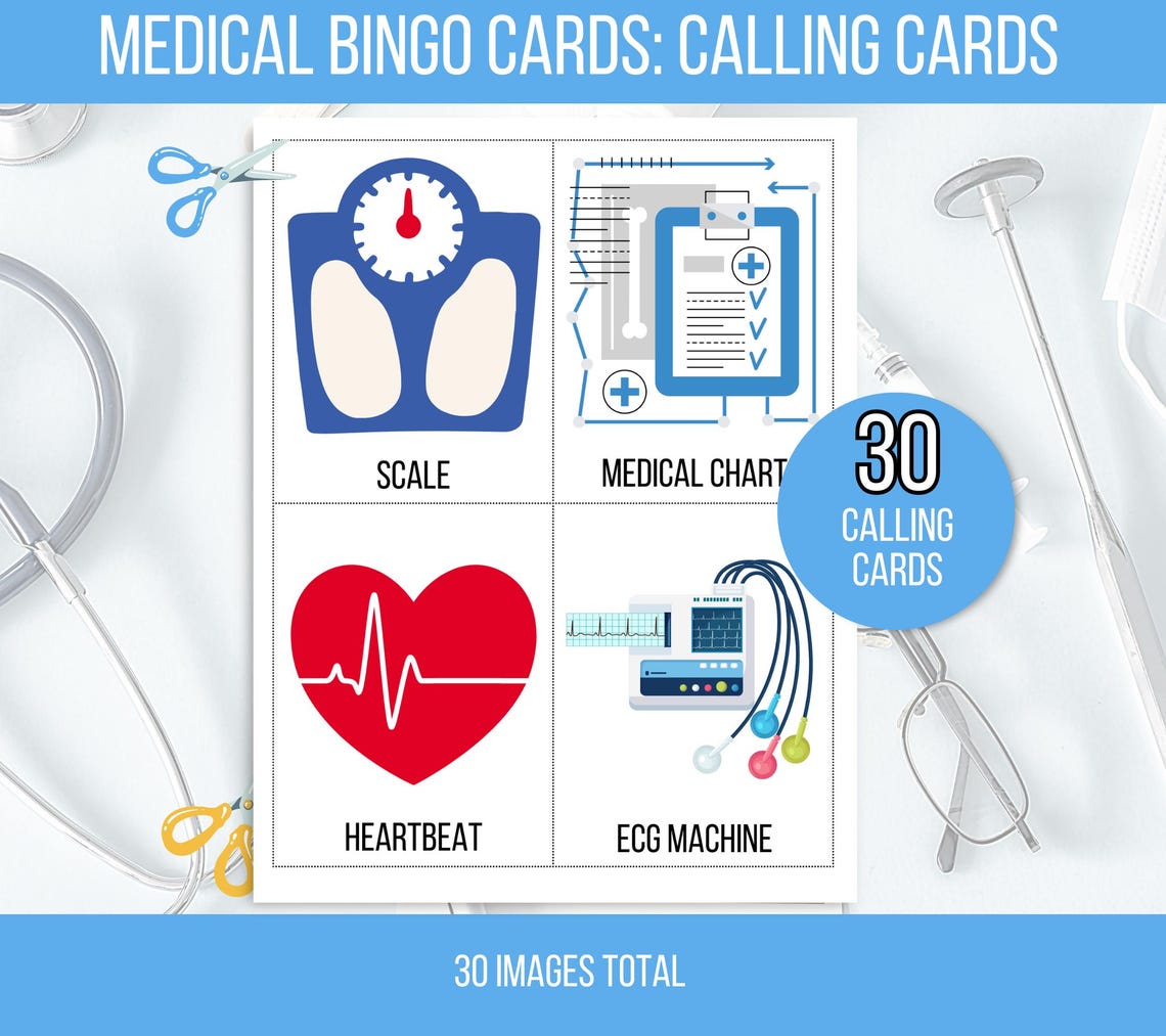 Medical Bingo, 40 Printable Medical Bingo Cards, Doctor Bingo, Nurse ...