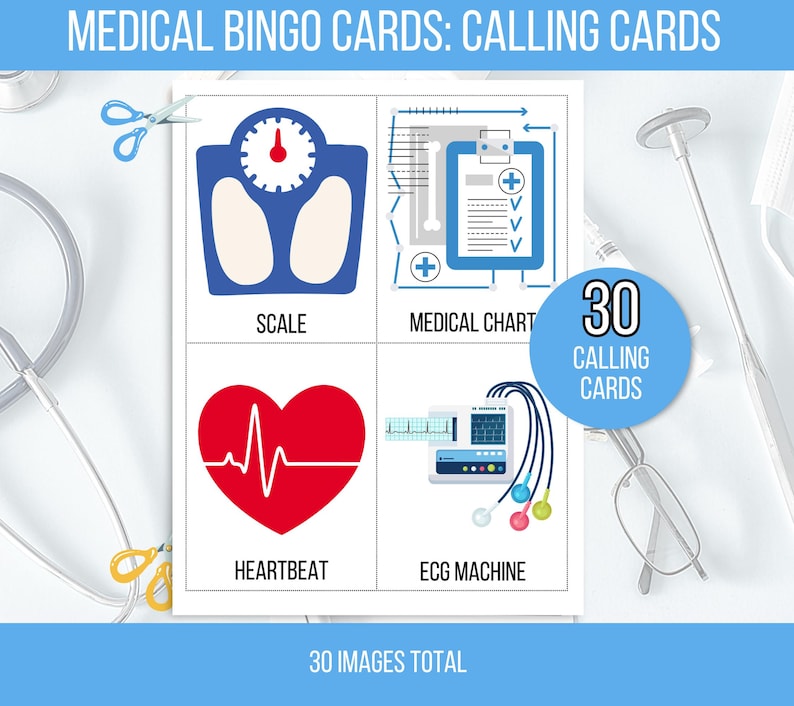 Medical Bingo, 40 Printable Medical Bingo Cards, Doctor Bingo, Nurse ...