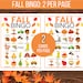 Fall Bingo, 30 Fall Bingo Cards, Fall Picture Bingo, Autumn Bingo ...