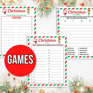 Christmas Game Bundle, 16 Printable Christmas Games, Christmas ...