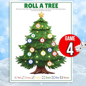 Roll a Christmas Tree Game Printable, Roll a Snowman, Roll a Dice ...